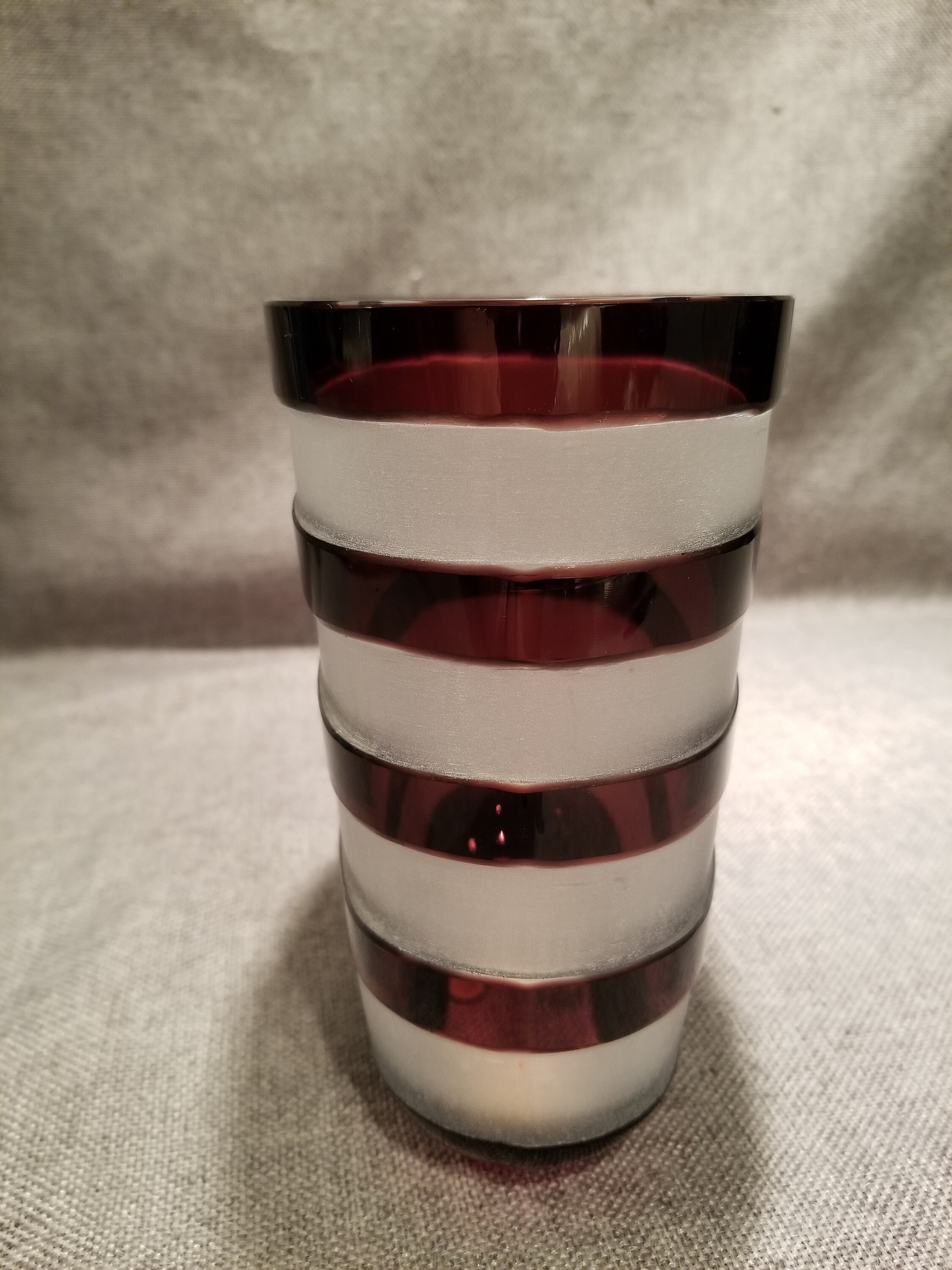 Murano Carlo Moretti Red Glass and Etched Glass Oval Vase - Etsy Polska