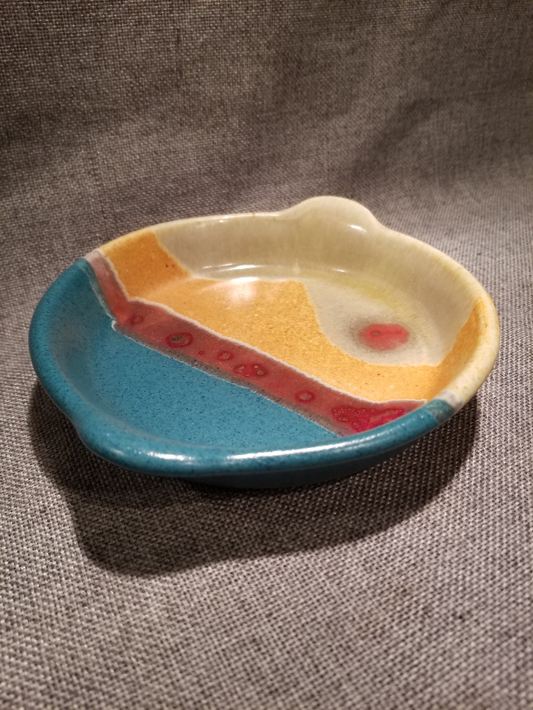 Vintage 2 Handle Pottery Dish - Signed - Etsy