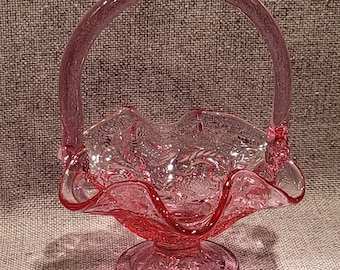 Gorgeous Fenton inverted Strawberry Pink Glass - Etsy
