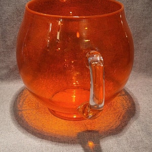 Huge Vintage Orange Glass Pitcher - Punch Bowl - Etsy