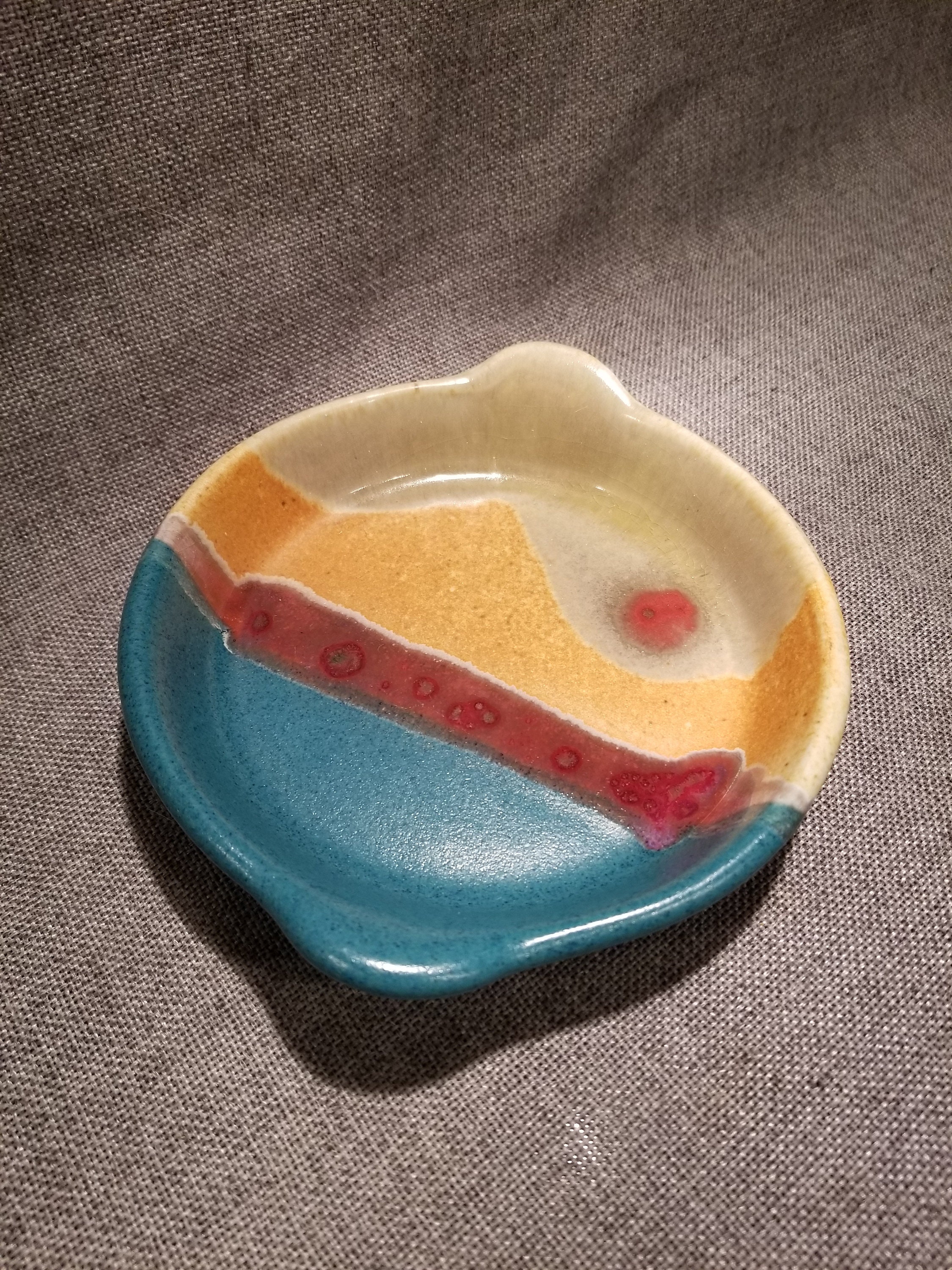Vintage 2 Handle Pottery Dish - Signed - Etsy