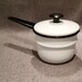 Vintage Black and White Small Enamel Pot With Matching Cover - Etsy