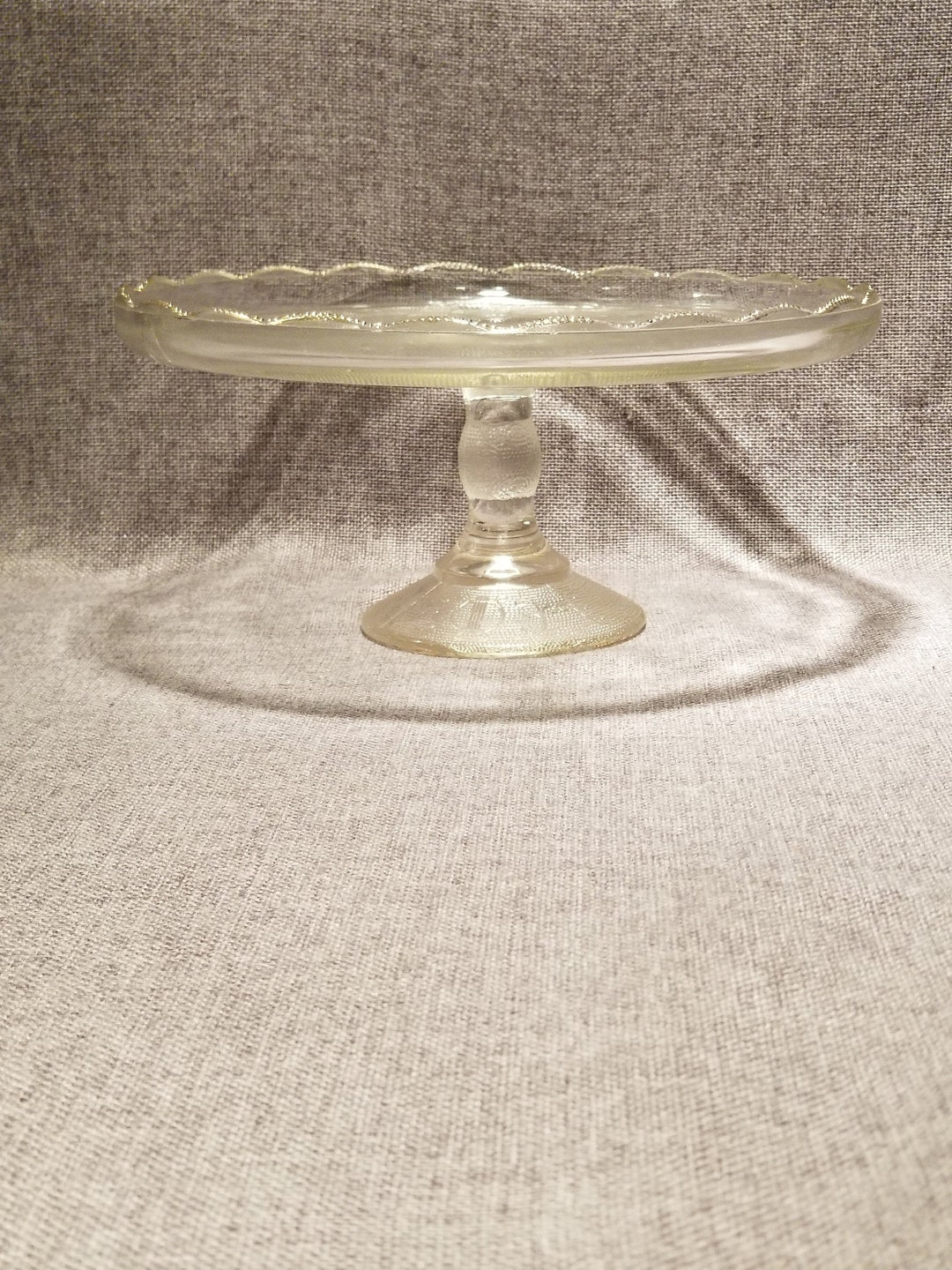 Pedestal Cake Stand EAPG, Depression Glass, Pressed Glass Harp Design ...