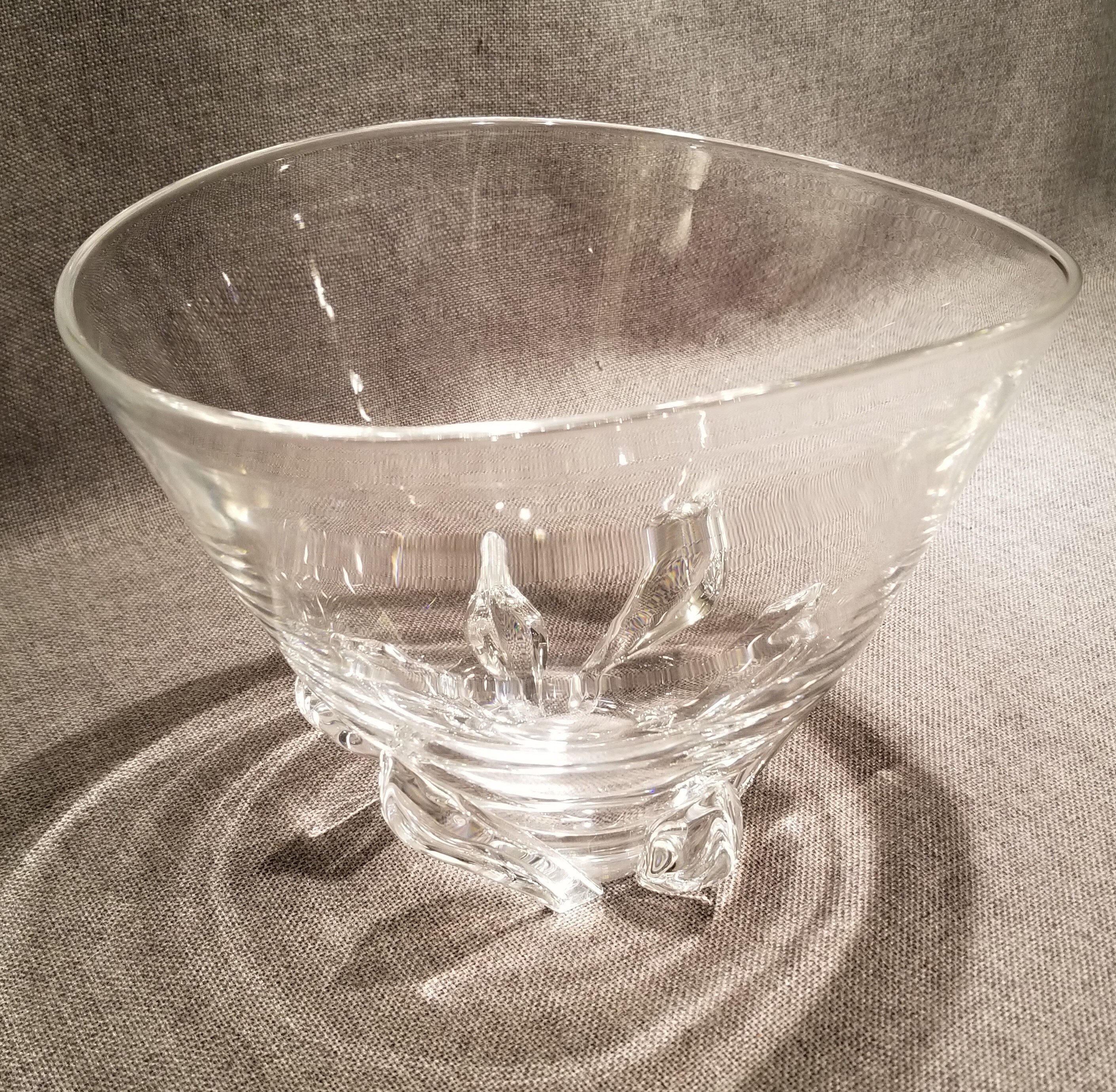 Large Steuben Crystal Bowl Designed by Donald Pollard - Signed - Etsy