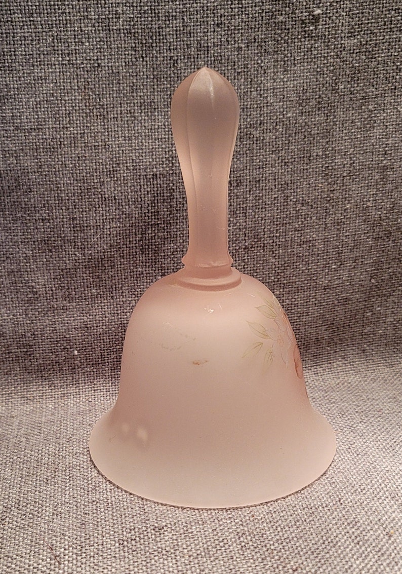 Viking Pink Frosted Satin Glass Bell - Etsy