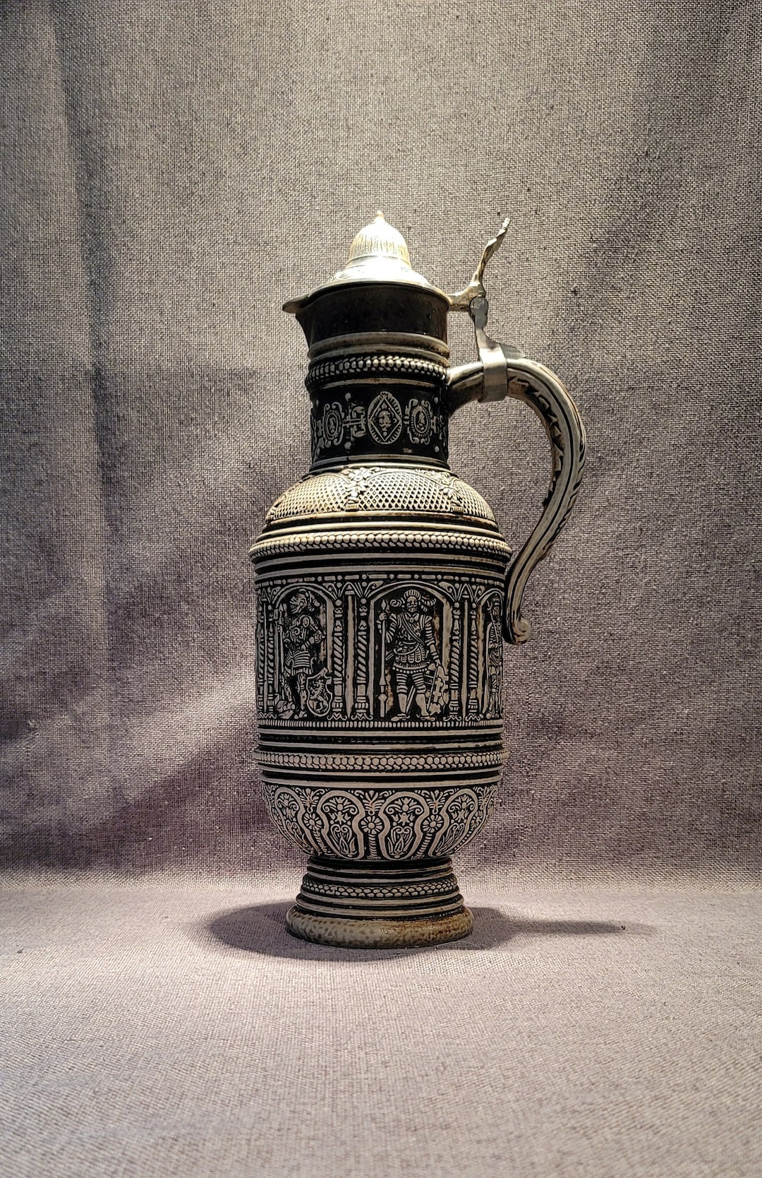 Gerz Master Serving Pitcher Beer Stein "king and Knights" - Made in ...