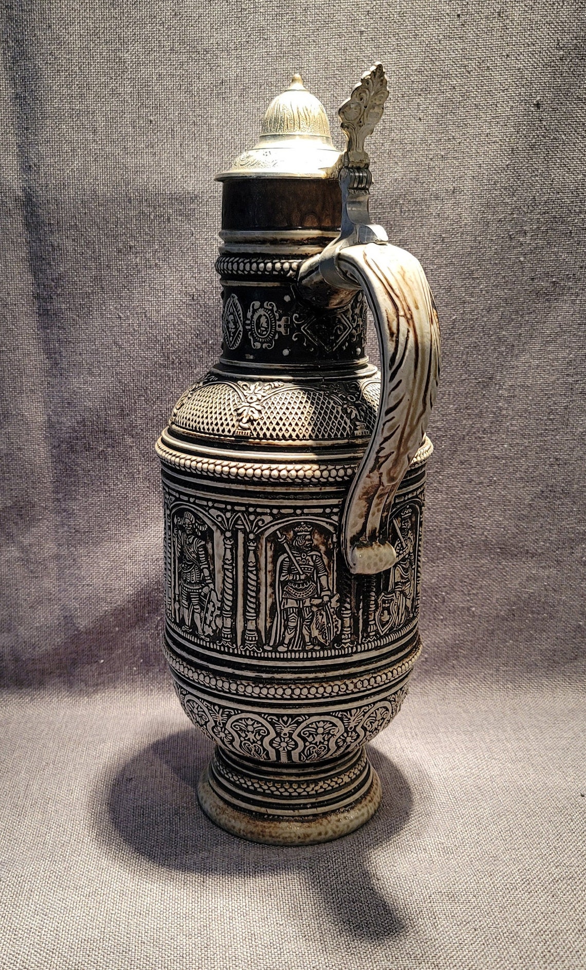 Gerz Master Serving Pitcher Beer Stein "king and Knights" - Made in ...