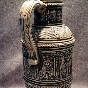 Gerz Master Serving Pitcher Beer Stein "king and Knights" - Made in ...