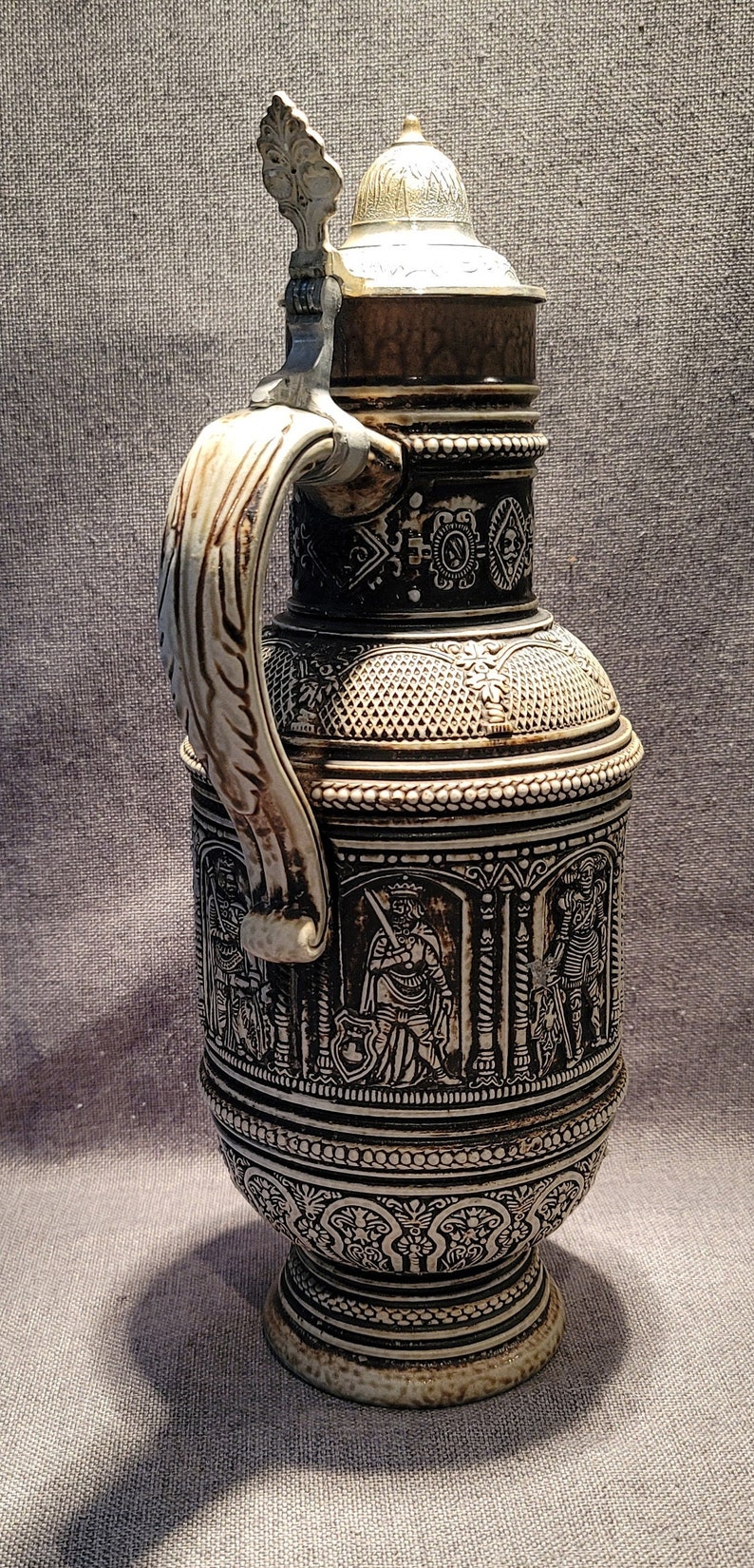 Gerz Master Serving Pitcher Beer Stein "king and Knights" - Made in ...