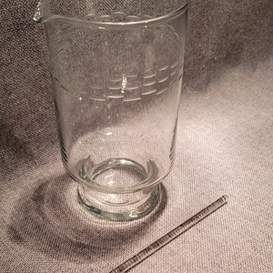 Princess House Etched Martini Cocktail Pitcher With Stirrer - Holds ...