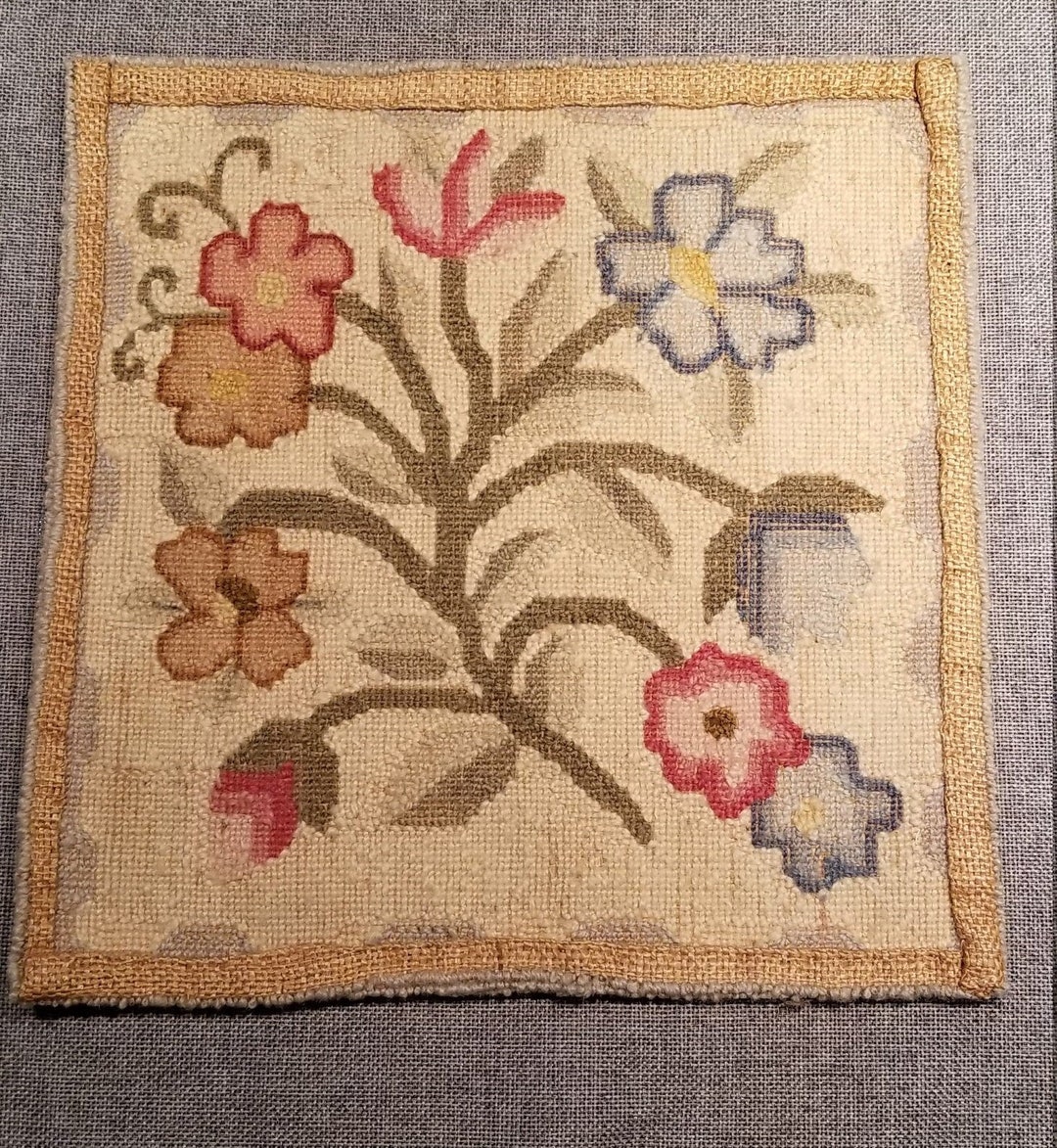 Hook Mat Square Floral Vintage - Etsy