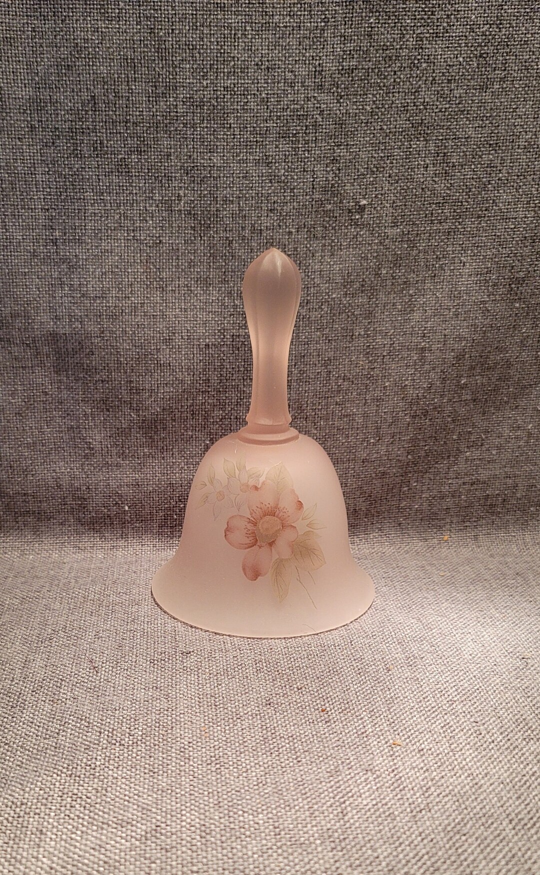 Viking Pink Frosted Satin Glass Bell - Etsy