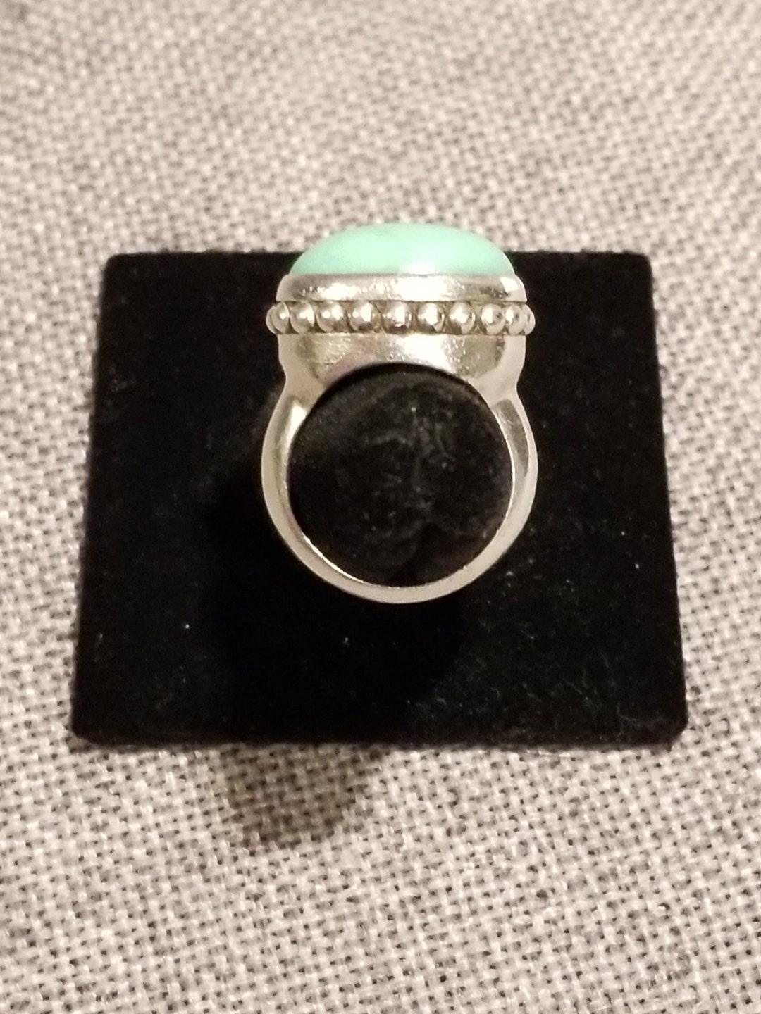 Unique Vintage Sterling Silver and Turquoise Cabachon Ring Sz 6 - Etsy