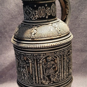 Gerz Master Serving Pitcher Beer Stein "king and Knights" - Made in ...