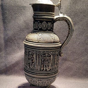 Gerz Master Serving Pitcher Beer Stein "king and Knights" - Made in ...
