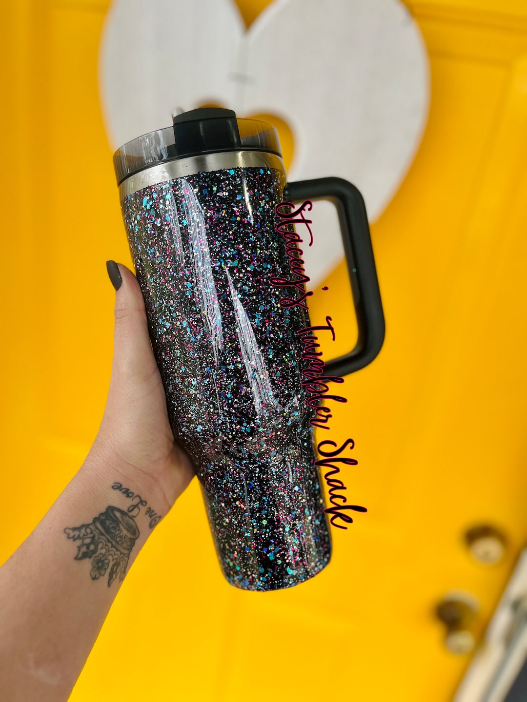 Black Glitter Stanley | Cheetah Tumbler | Stanley | Leopard Stanley ...