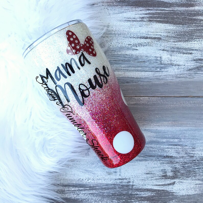 Mama Mouse And Mini Mouse Glitter Tumbler Set Mama And Me Etsy