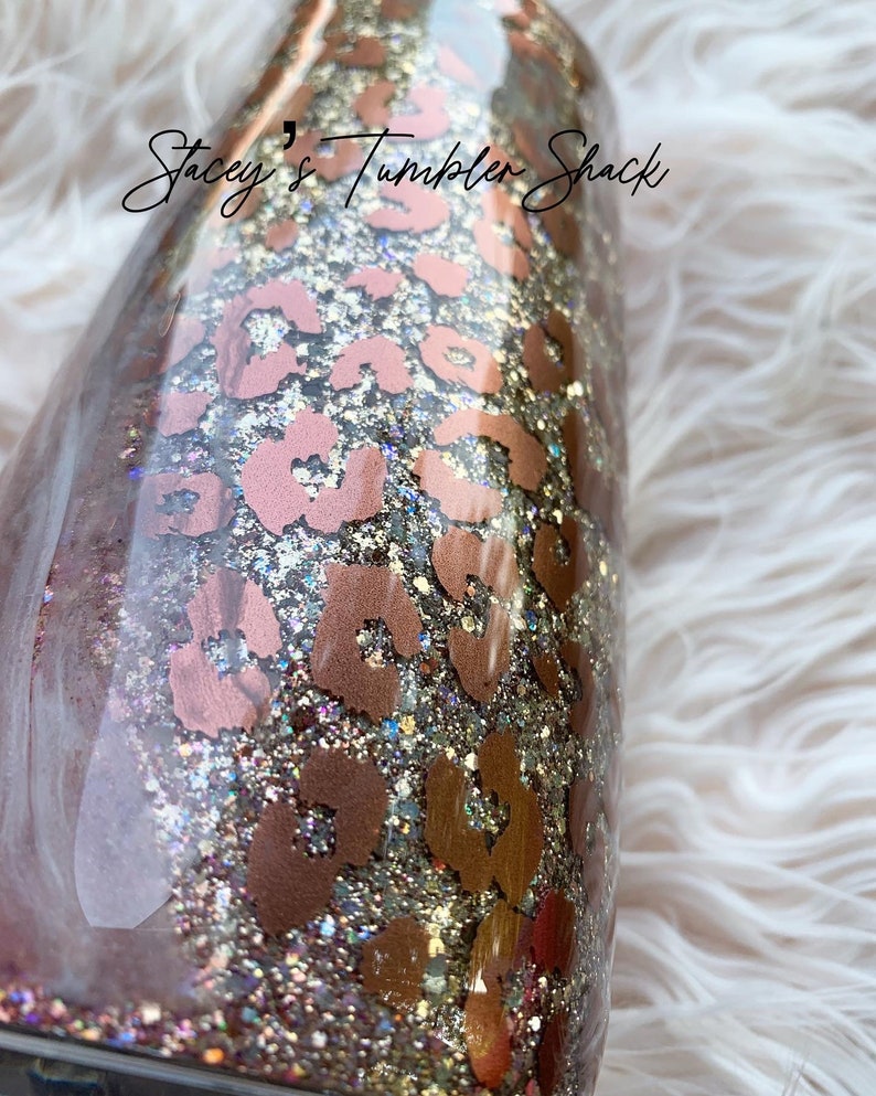 Rose Gold Leopard Print Glitter Leopard Yeti Tumbler Glitter - Etsy
