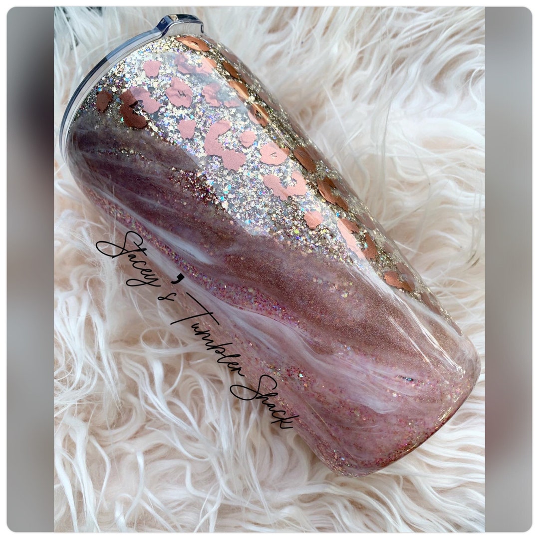 Rose Gold Leopard Print Glitter Leopard Yeti Tumbler Glitter - Etsy
