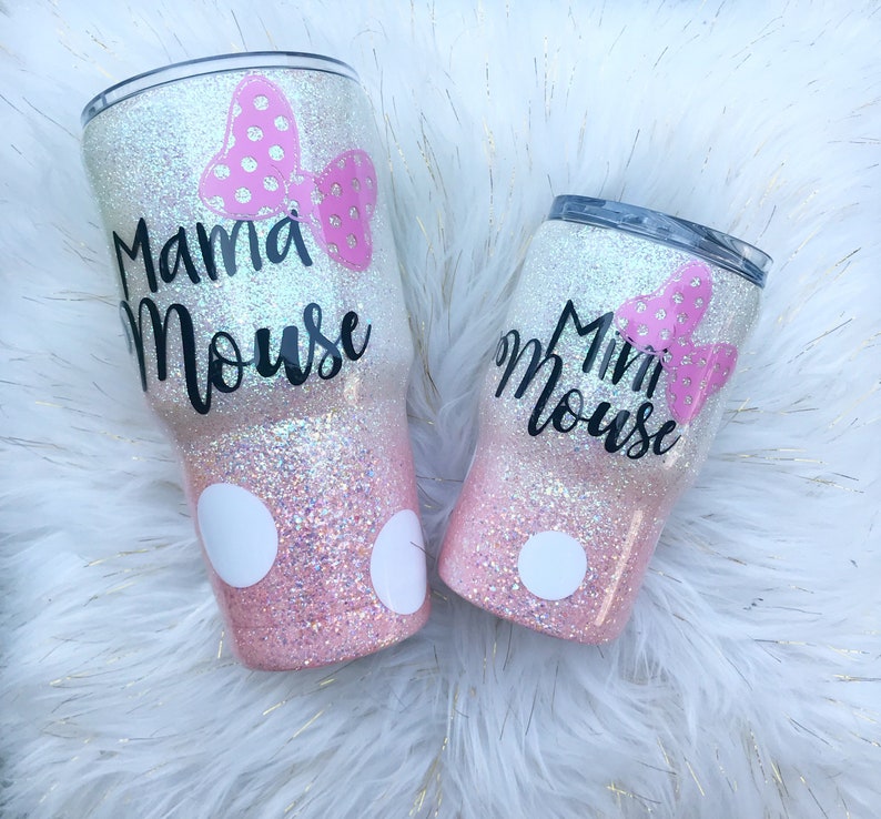 Mama Mouse & Mini Mouse Glitter Tumbler Set Mama and Me - Etsy
