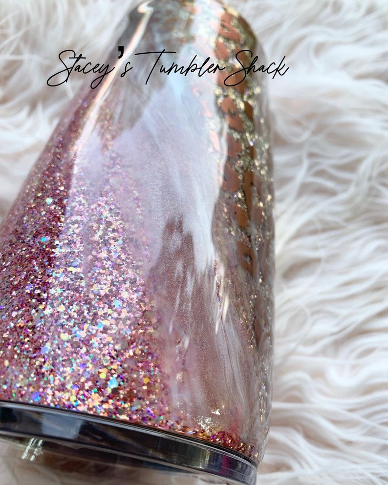Rose Gold Leopard Print Glitter Leopard Yeti Tumbler Glitter - Etsy