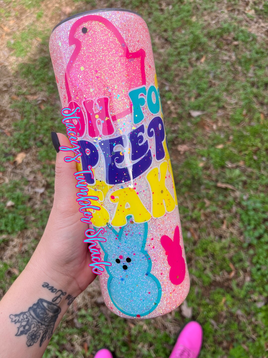 Easter Glitter Tumbler Oh for Peeps Sake Cute Easter Tumbler Epoxy ...