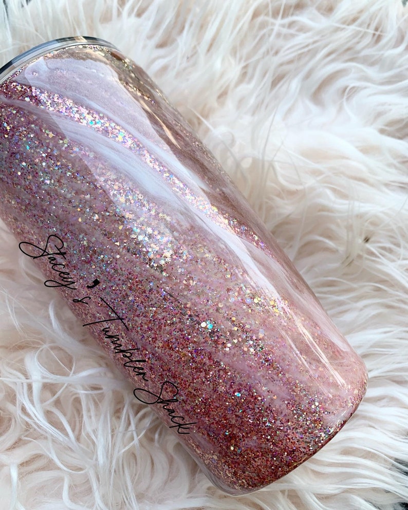 Rose gold Leopard Print glitter leopard yeti tumbler glitter | Etsy
