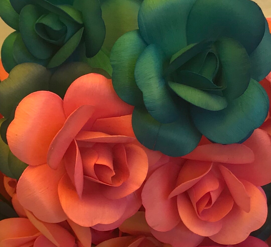 Wooden Rose's, Full Open, Handmade - Etsy