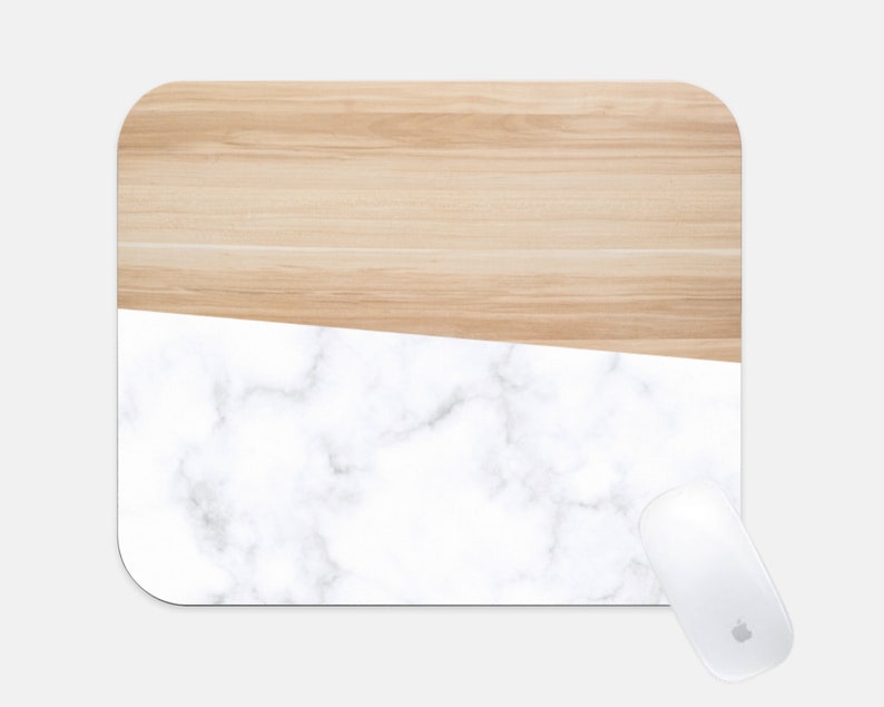 Marble Mouse Pad, Wood Circle Mousepad, Round Mouse Pad for Women, Desk ...