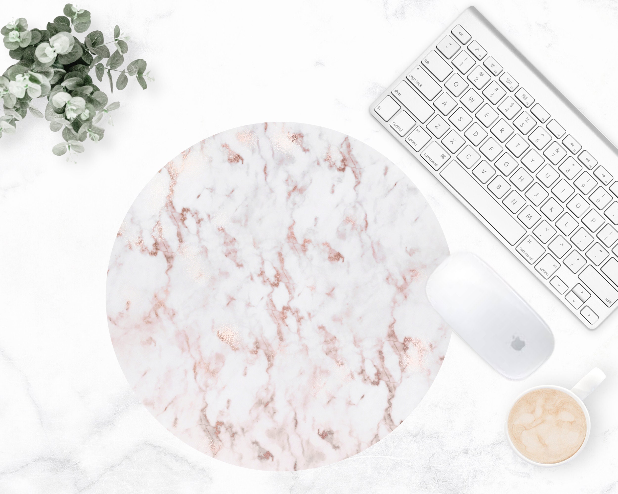 Marble Mouse Pad Circle Mousepad Round Mouse Pad for Women - Etsy