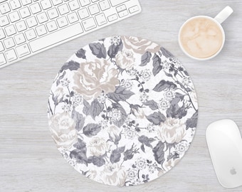 Floral Mouse Pad Cute Circle Mousepad Round Mouse Pad for - Etsy