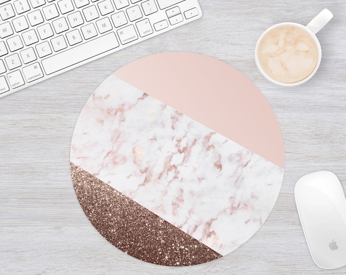 Marble Mouse Pad Circle Mousepad Round Mouse Pad for Women | Etsy