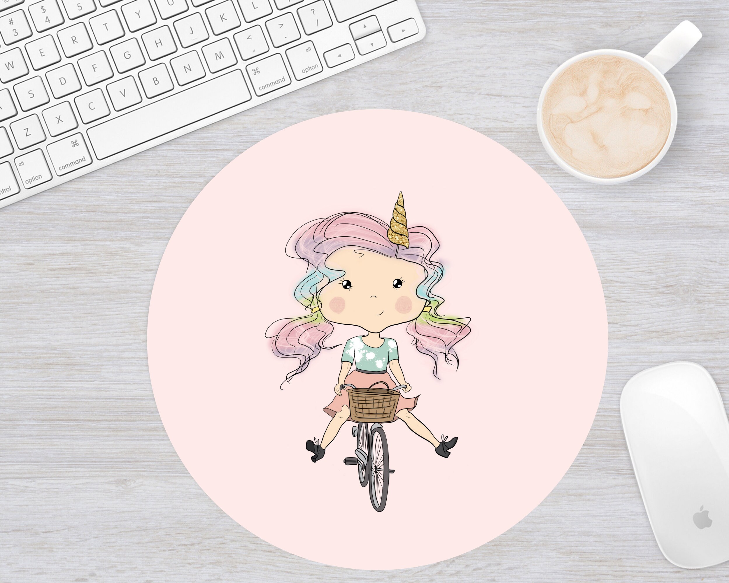 Cute Mouse Pad Cartoon Mouse Pad Unicorn Circle Mousepad - Etsy