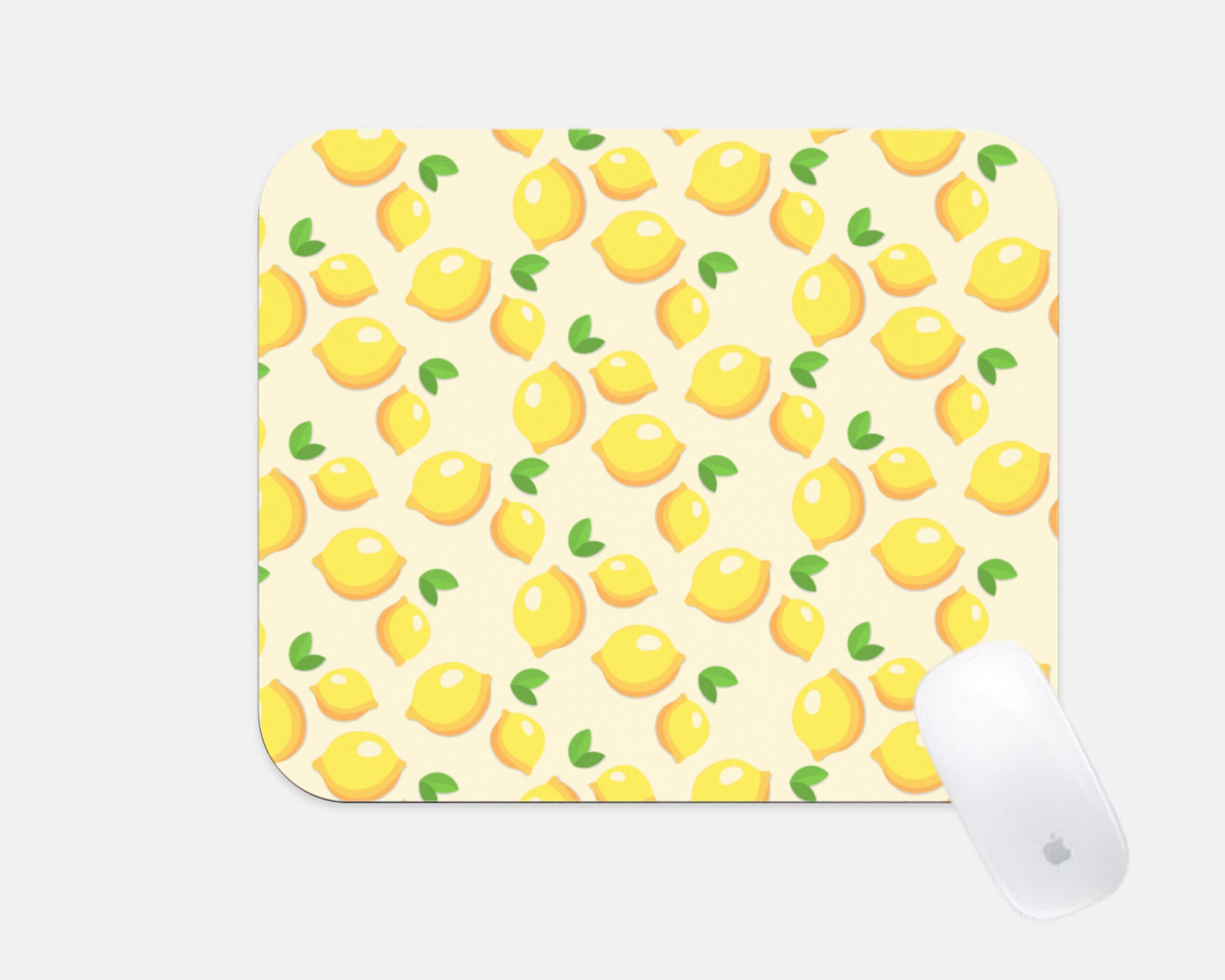 Lemon Mouse Pad Lemon Mousepad Circle Mousepad Round Mouse - Etsy
