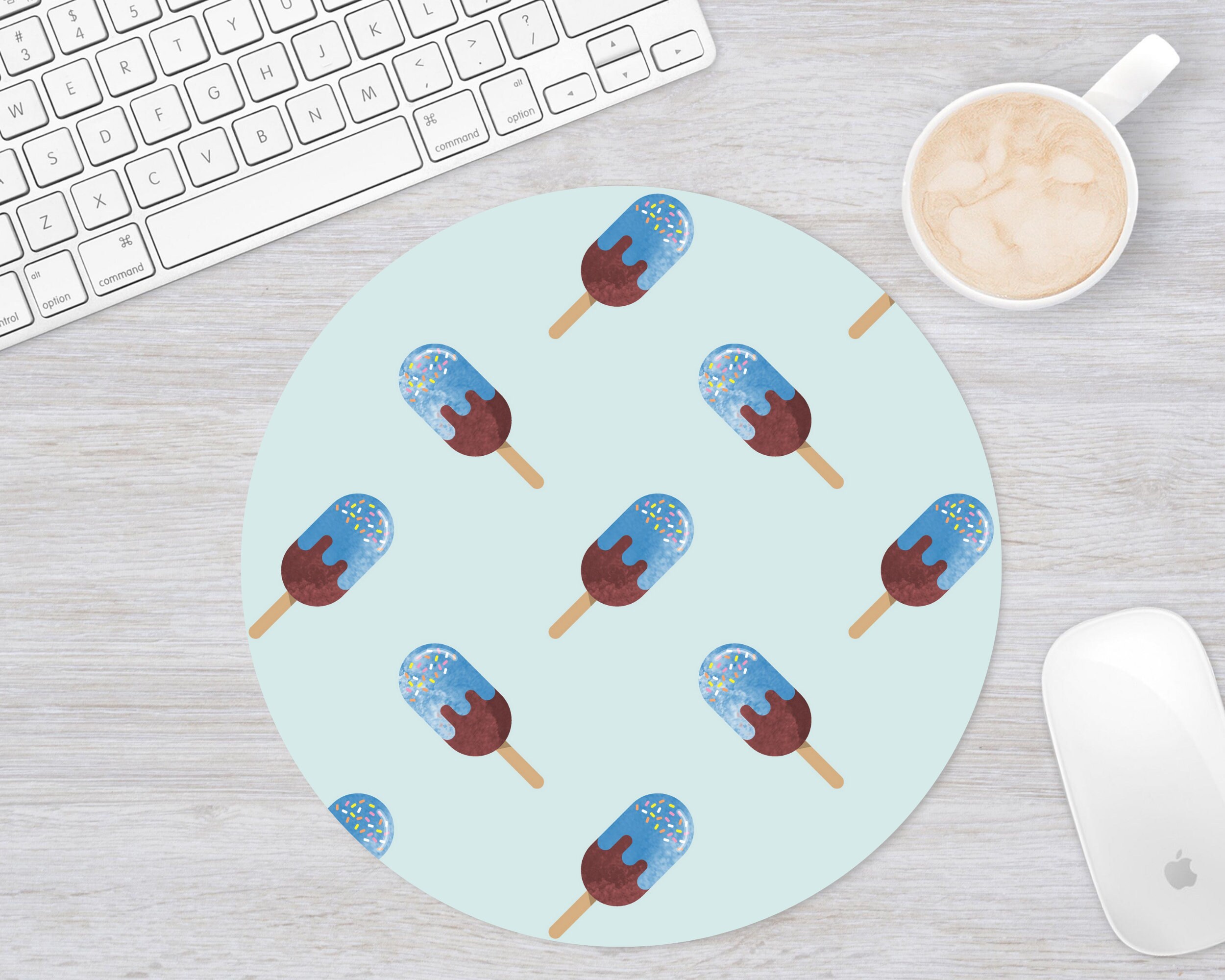 Cute Mouse Pad Ice Cream Circle Mousepad Round Mouse Pad for - Etsy