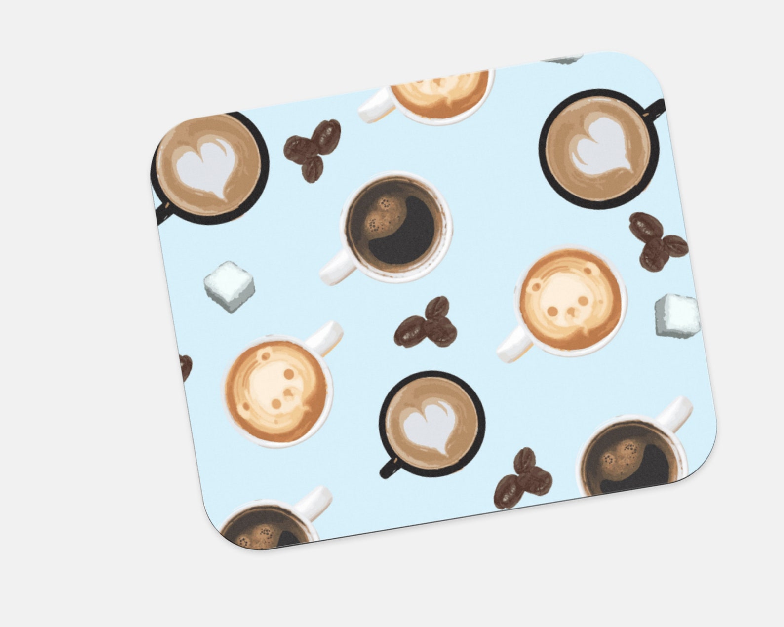 Cute Mouse Pad Coffee Mouse Pad Circle Mousepad Round Mouse - Etsy