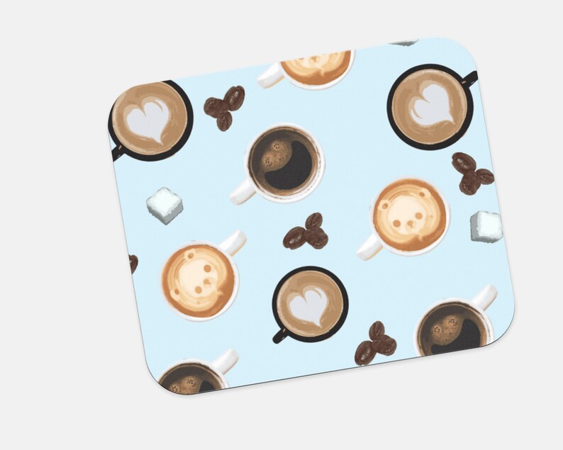 Cute Mouse Pad, Coffee Mouse Pad, Circle Mousepad, Round Mouse Pad for ...