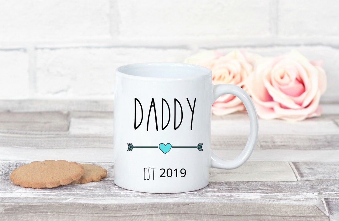 Personalized Dad Est 2019, First Fathers Day, Pregnancy Reveal Idea ...