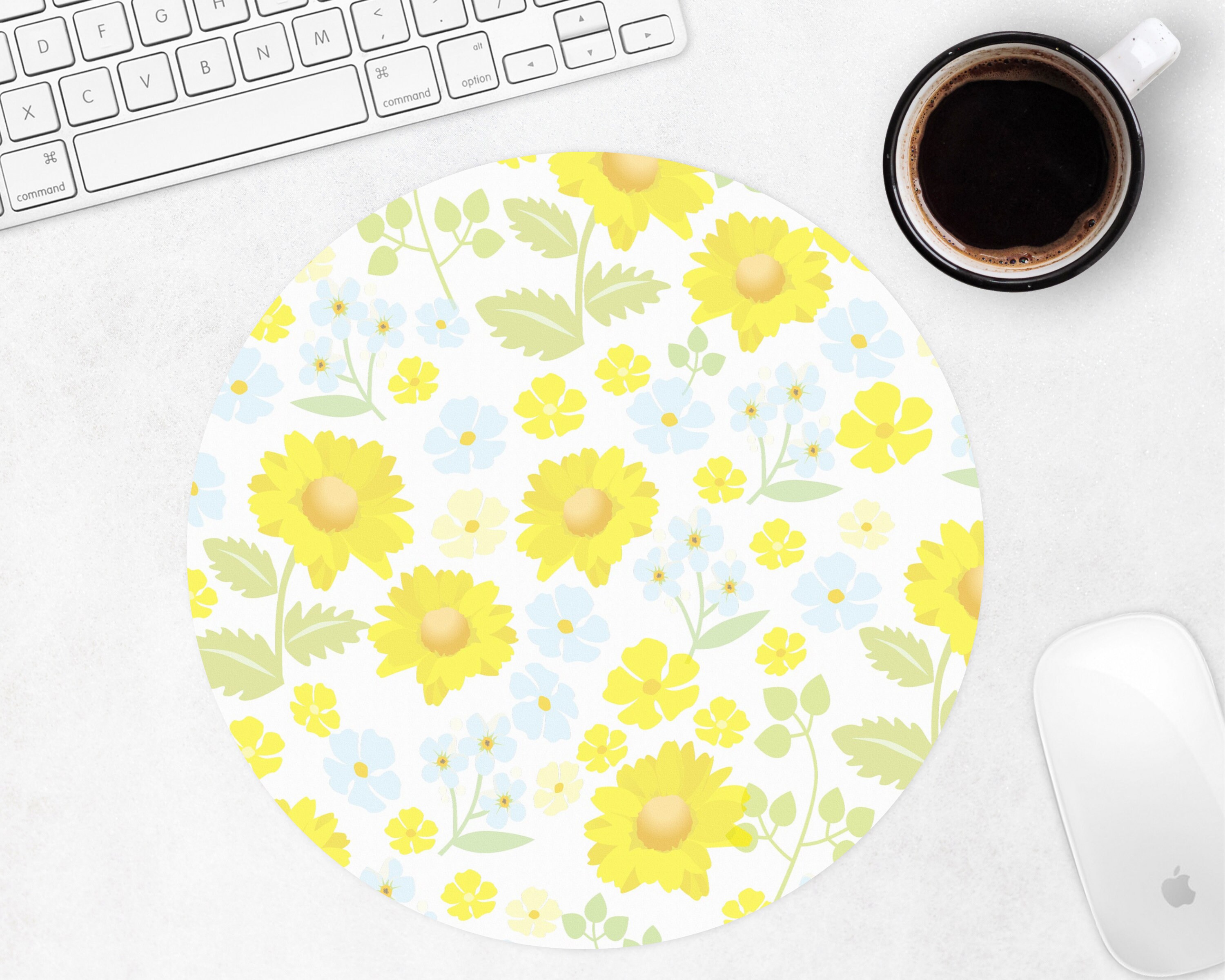 Floral Mouse Pad Circle Mousepad Round Mouse Pad for Women - Etsy