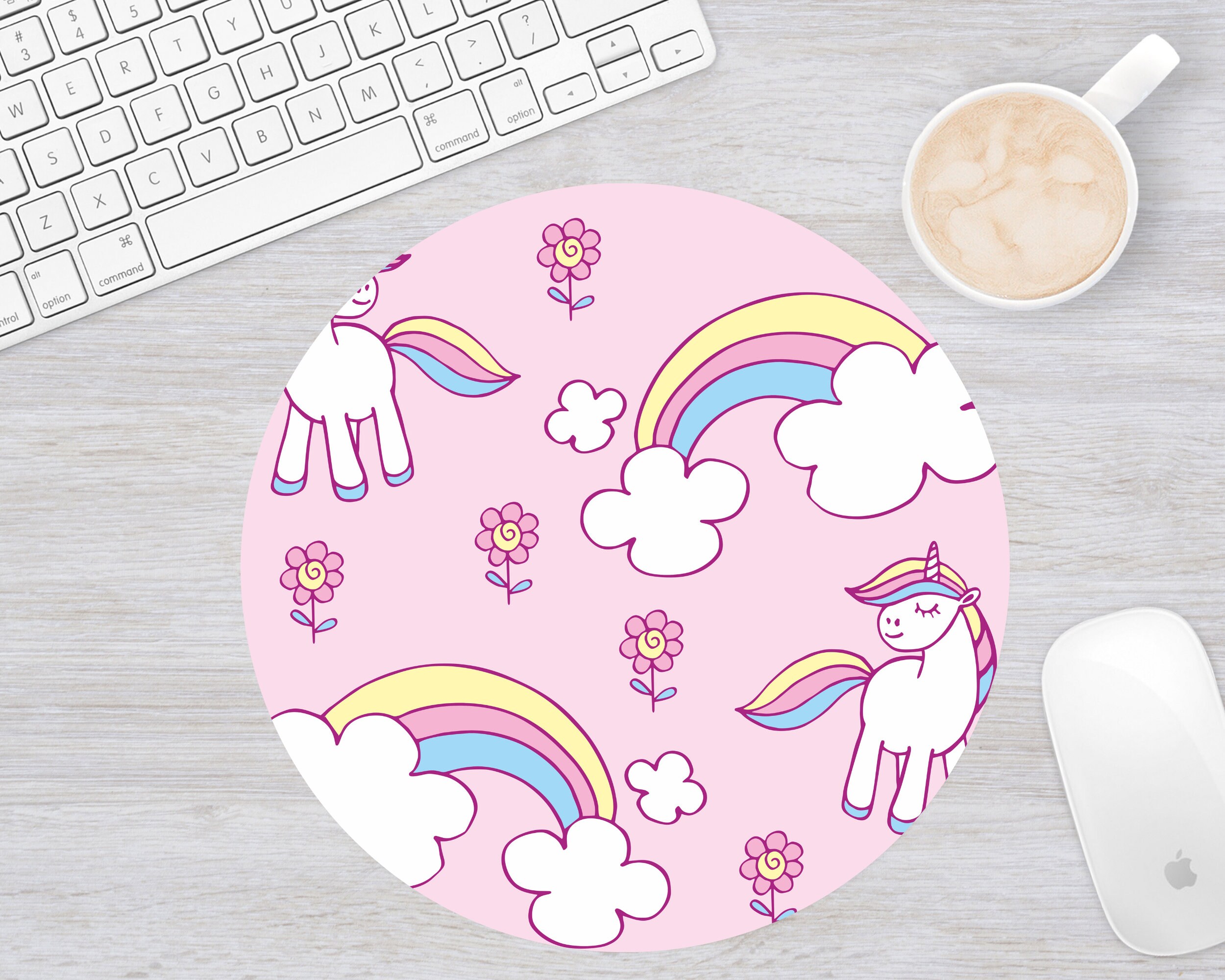 Unicorn Mouse Pad Circle Mousepad Round Mouse Pad for Women - Etsy