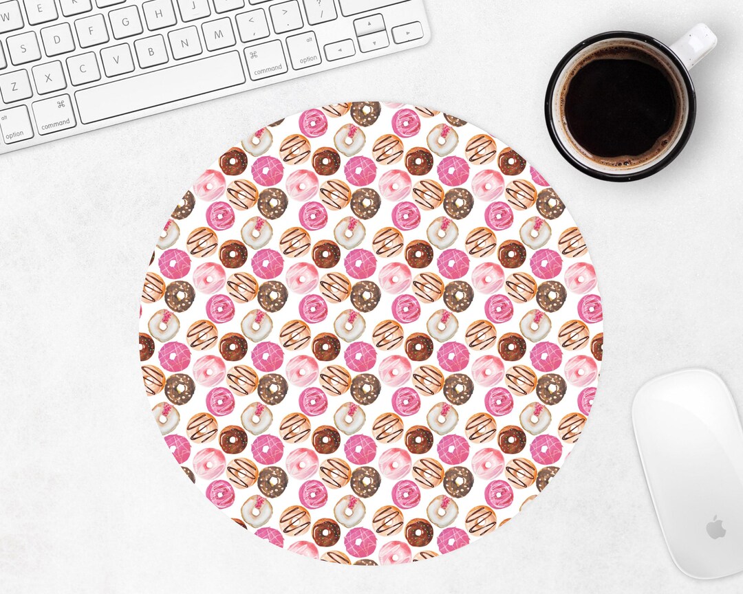 Cute Mouse Pad, Donut Mouse Pad, Dessert Circle Mousepad, Round Mouse ...