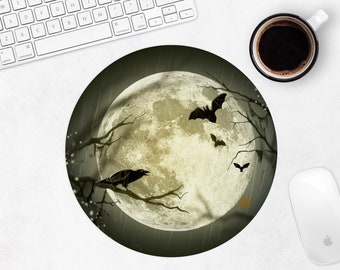Moon Mouse Pad Lunar Print Circle Mousepad Round Mouse Pad - Etsy