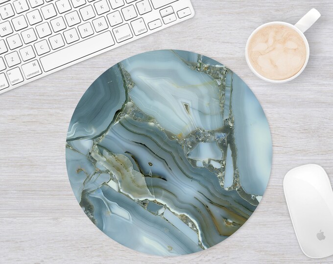 Marble Mouse Pad Circle Mousepad Round Mouse Pad for Women | Etsy