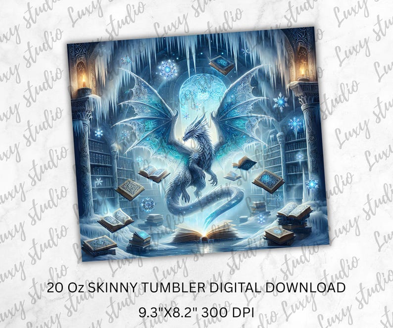Fantasy Dragon Book Tumbler Sublimation Design, Fantasy Book Merch 20oz ...
