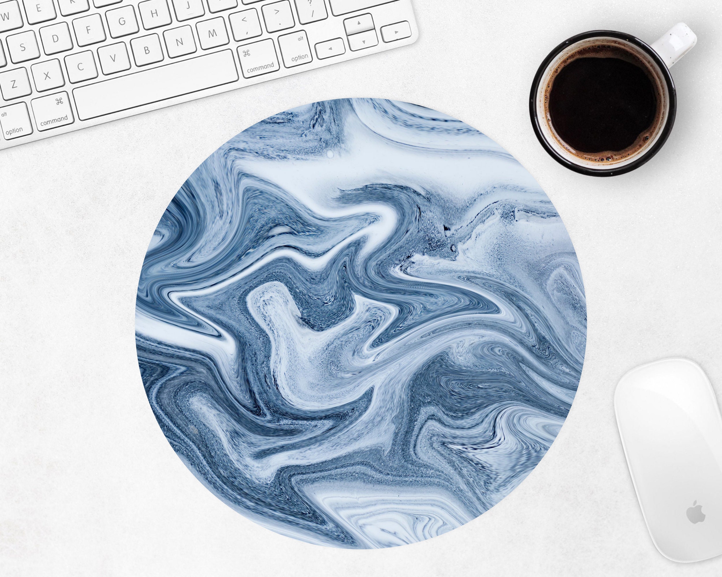 Marble Mouse Pad Circle Mousepad Round Mouse Pad for Women - Etsy