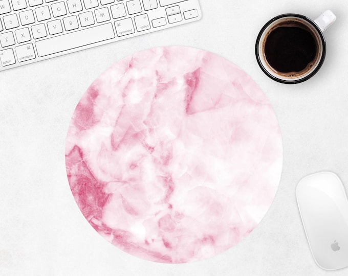 Marble Mouse Pad Wood Circle Mousepad Round Mouse Pad for | Etsy