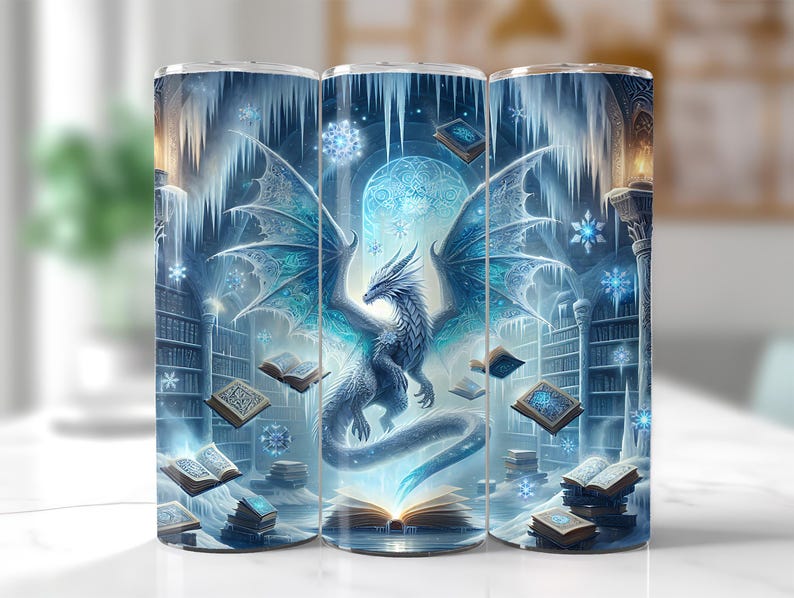 Fantasy Dragon Book Tumbler Sublimation Design, Fantasy Book Merch 20oz ...