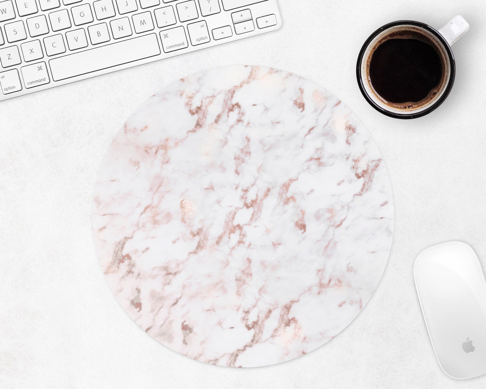 Marble Mouse Pad, Circle Mousepad, Round Mouse Pad for Women, Desk ...