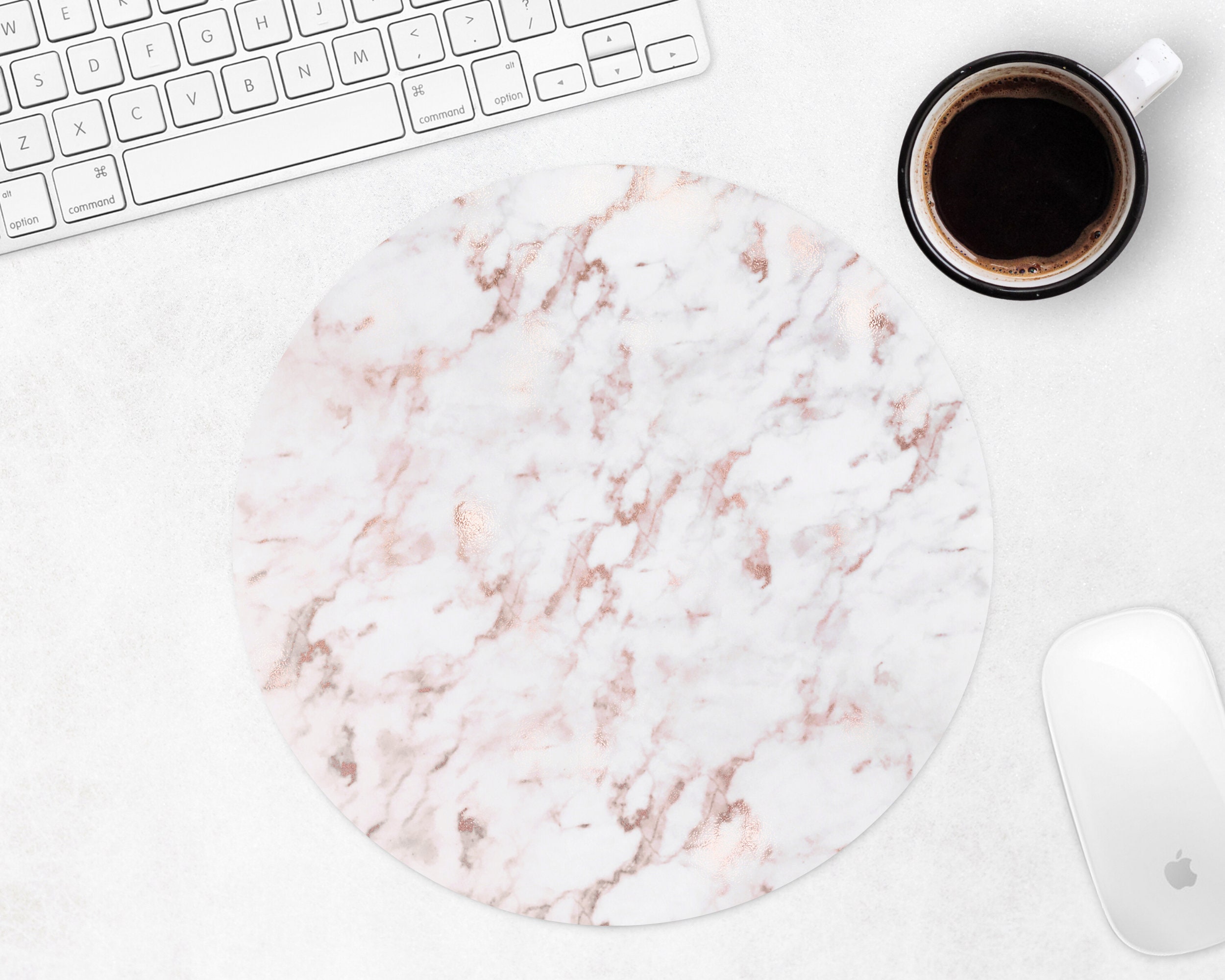 Marble Mouse Pad Circle Mousepad Round Mouse Pad For Women | Etsy