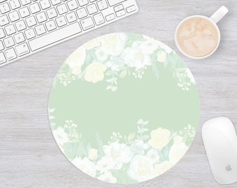 Floral Mouse Pad Cute Circle Mousepad Round Mouse Pad for - Etsy